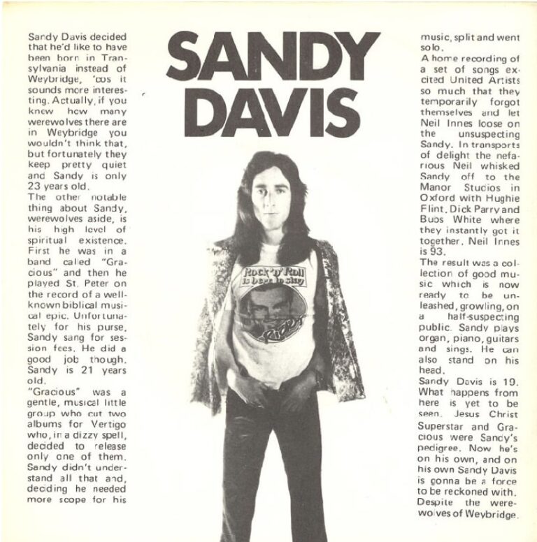 Sandy Davis | Gracious | Interview - It's Psychedelic Baby Magazine