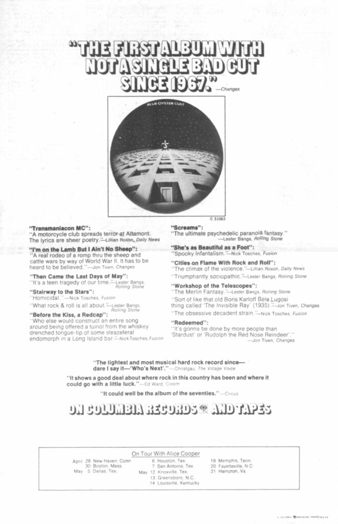 Blue Öyster Cult | Interview | Joe Bouchard - It's Psychedelic Baby ...